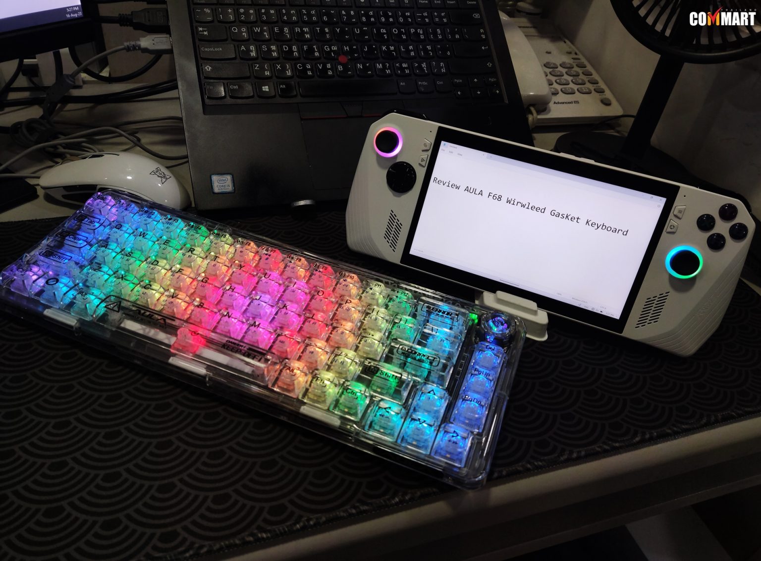 รีวิว : AULA F68 คีย์บอร์ดสีใส ไร้สาย มาพร้อมไฟ RGB
