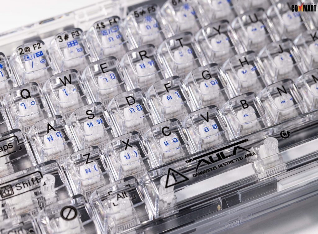 รีวิว : AULA F68 คีย์บอร์ดสีใส ไร้สาย มาพร้อมไฟ RGB