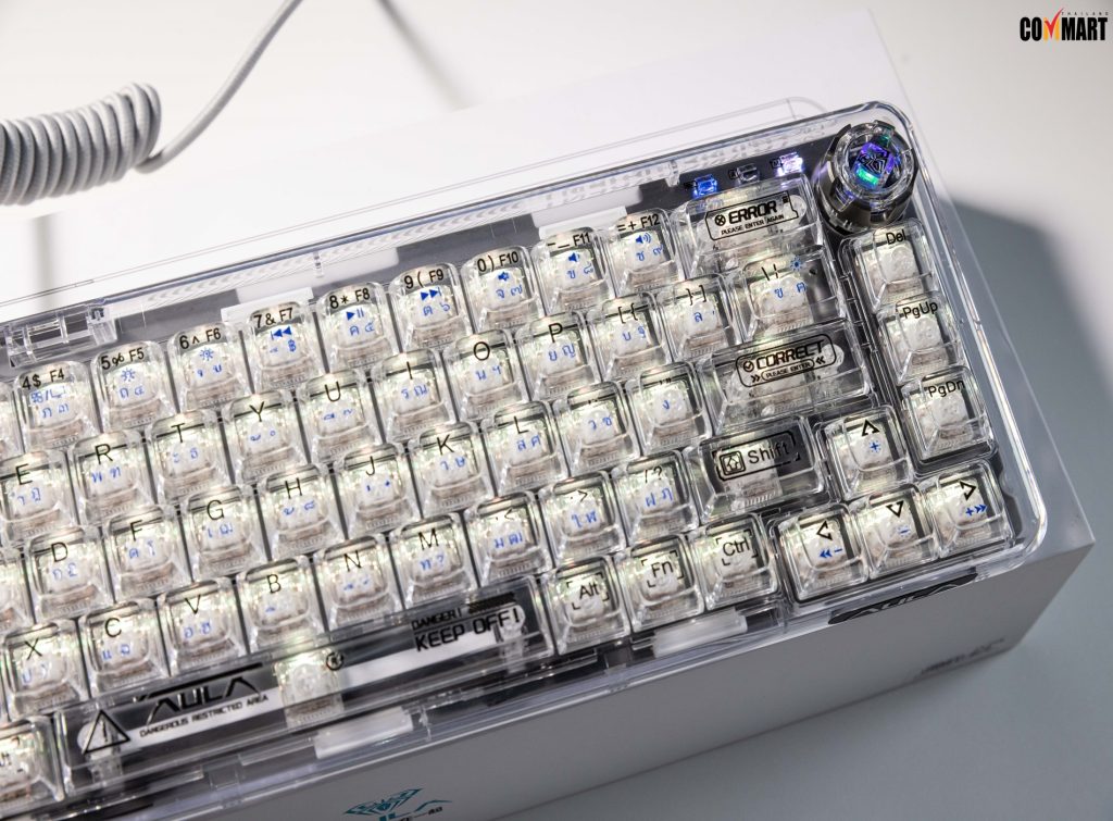 รีวิว : AULA F68 คีย์บอร์ดสีใส ไร้สาย มาพร้อมไฟ RGB